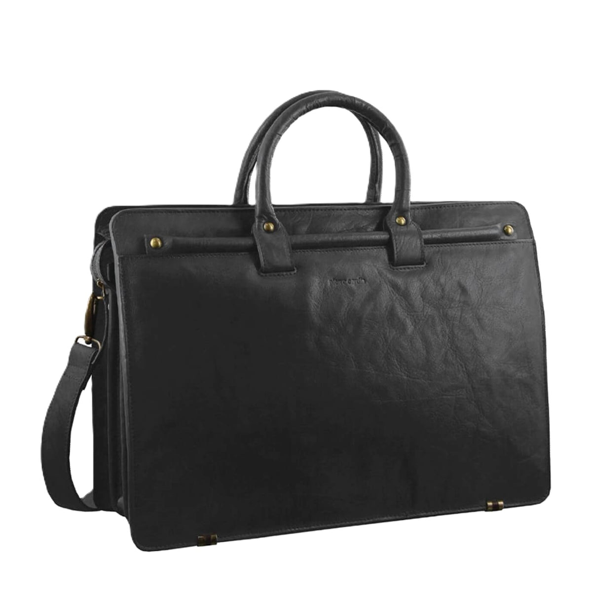 Pierre Cardin Mens Leather Laptop-Business Bag in Black – Lords ...