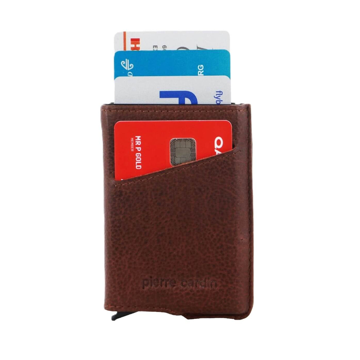 Pierre Cardin Leather Smart Slide Card Holder Tab Wallet in Brown ...