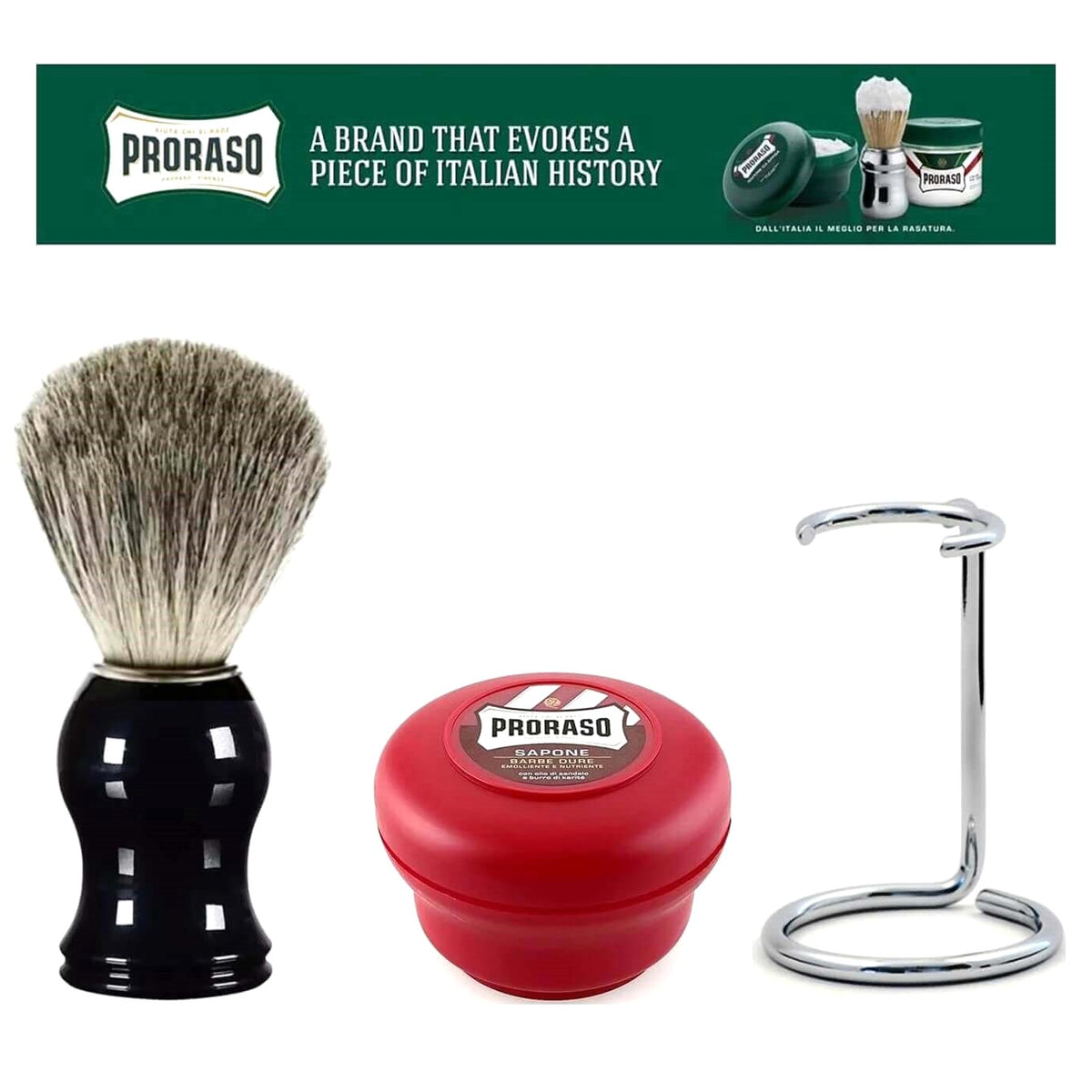 Ultimate Shave Kit: Proraso Soap - Brush and Stand - Coarse Beards ...